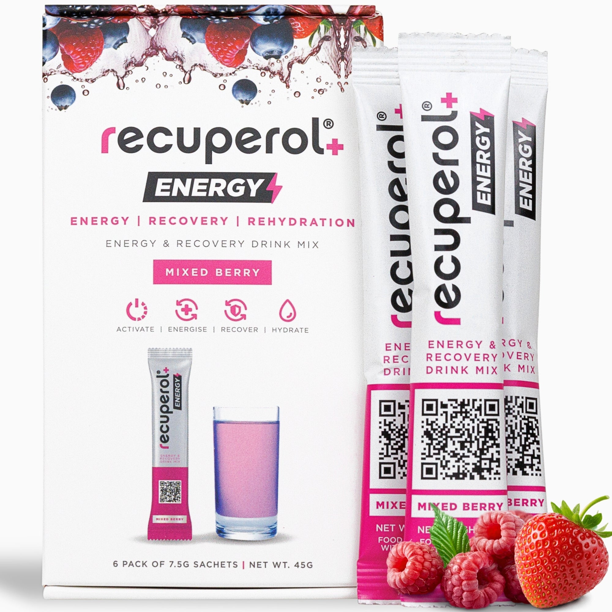 Recuperol Energy & Recovery Drink Mix, Electrolytes Powder | 3-in-1 Re ...